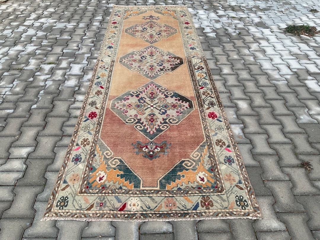 4x10 Orange Runner Rug, Home Decor Rug, 4x10 Washable Rug, Handmade Rug ...