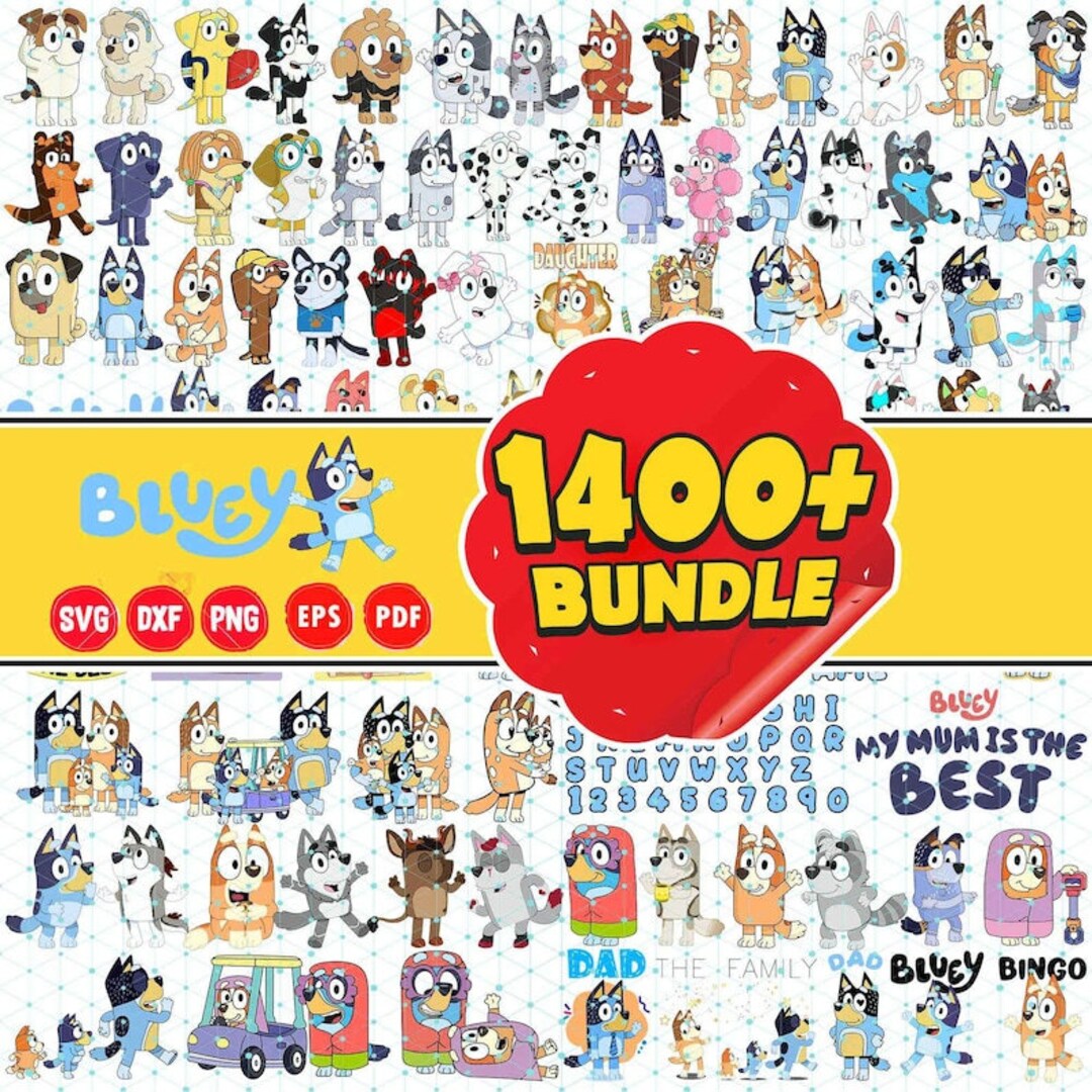 1400 Mega Bluey Bundle Bluey Cut Files for Cricut Bluey - Etsy