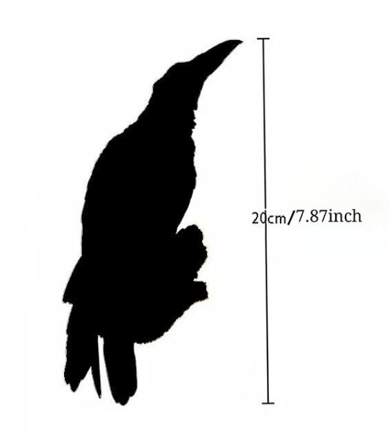 Raven Resin Statue Bird Crow Sculpture Outdoor Crows Halloween Decor ...