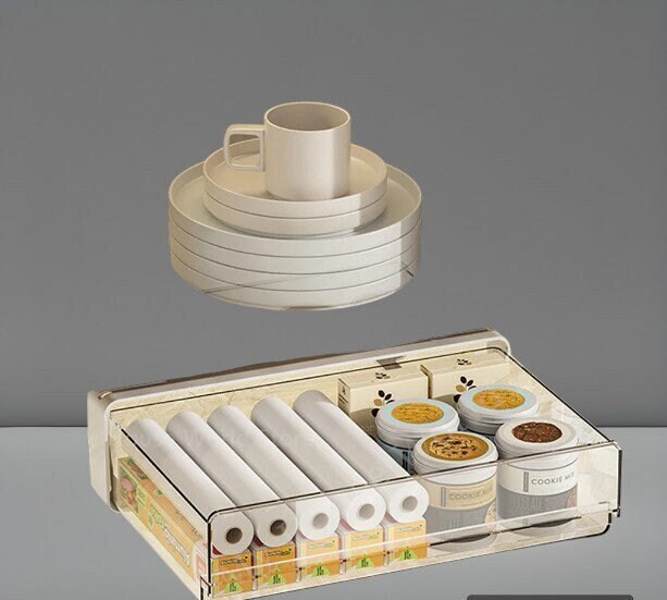 Drawer Storage Box Under Table Hidden Self-adhesive Drawer Type Storage ...