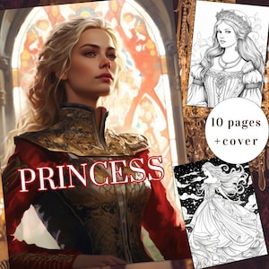 10 Princess Coloring Page, Princess Coloring Book, Fantasy Coloring ...