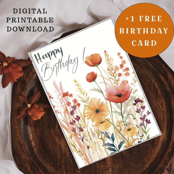 Autumn Birthday Card - Etsy