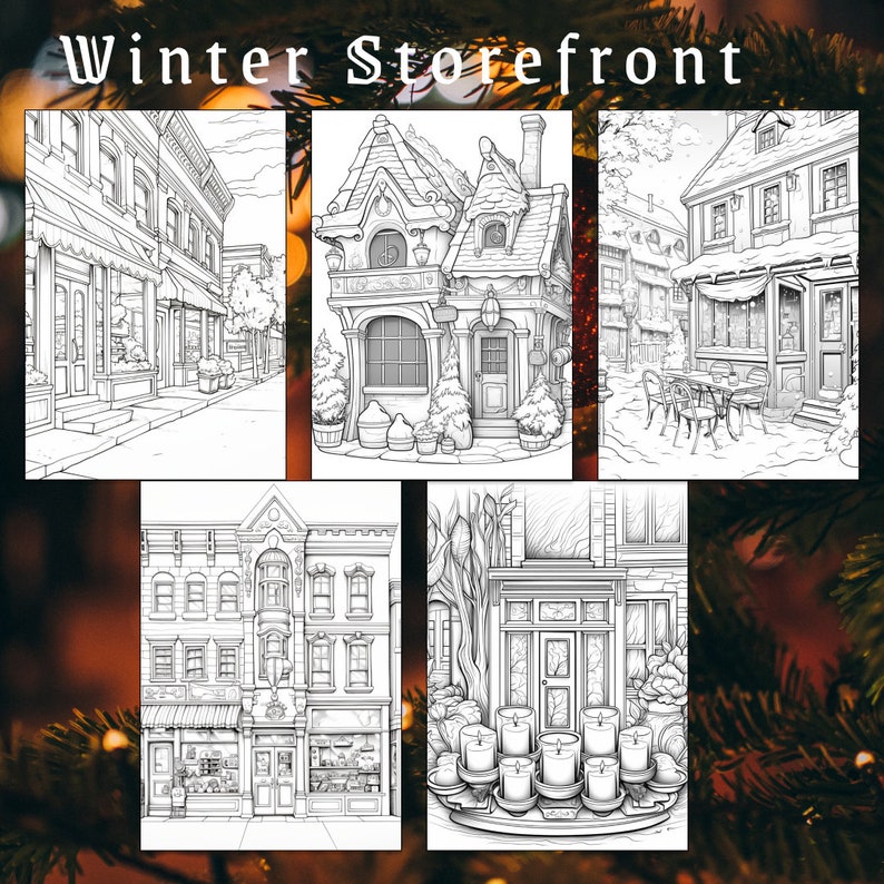 38 Winter Storefront Coloring Page, Fantasy Coloring, Winter Coloring ...