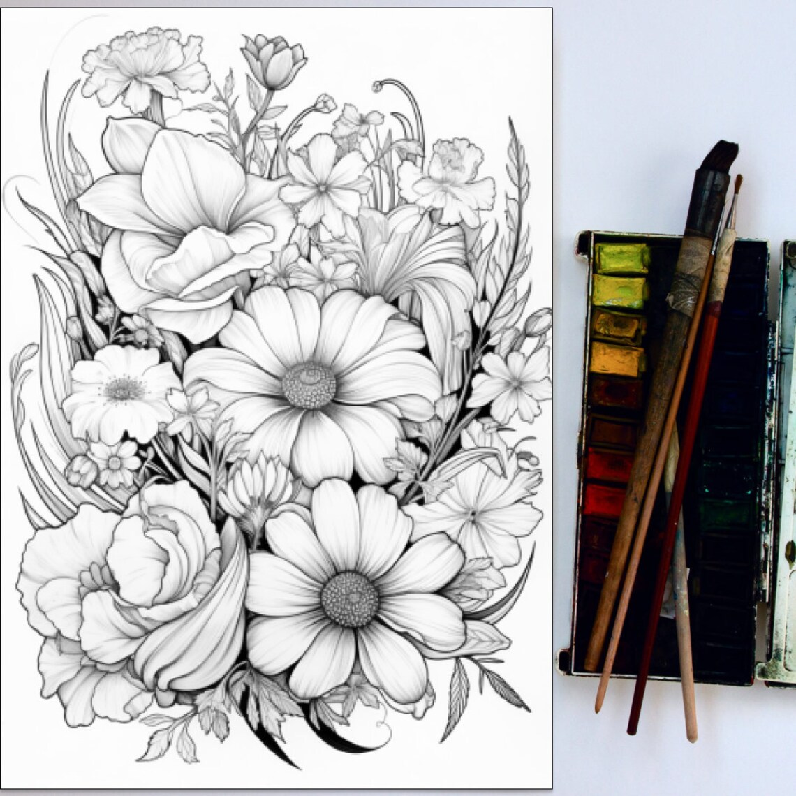 32 Autumn Wildflowers Coloring Page, Autumn Coloring Book, Flower ...