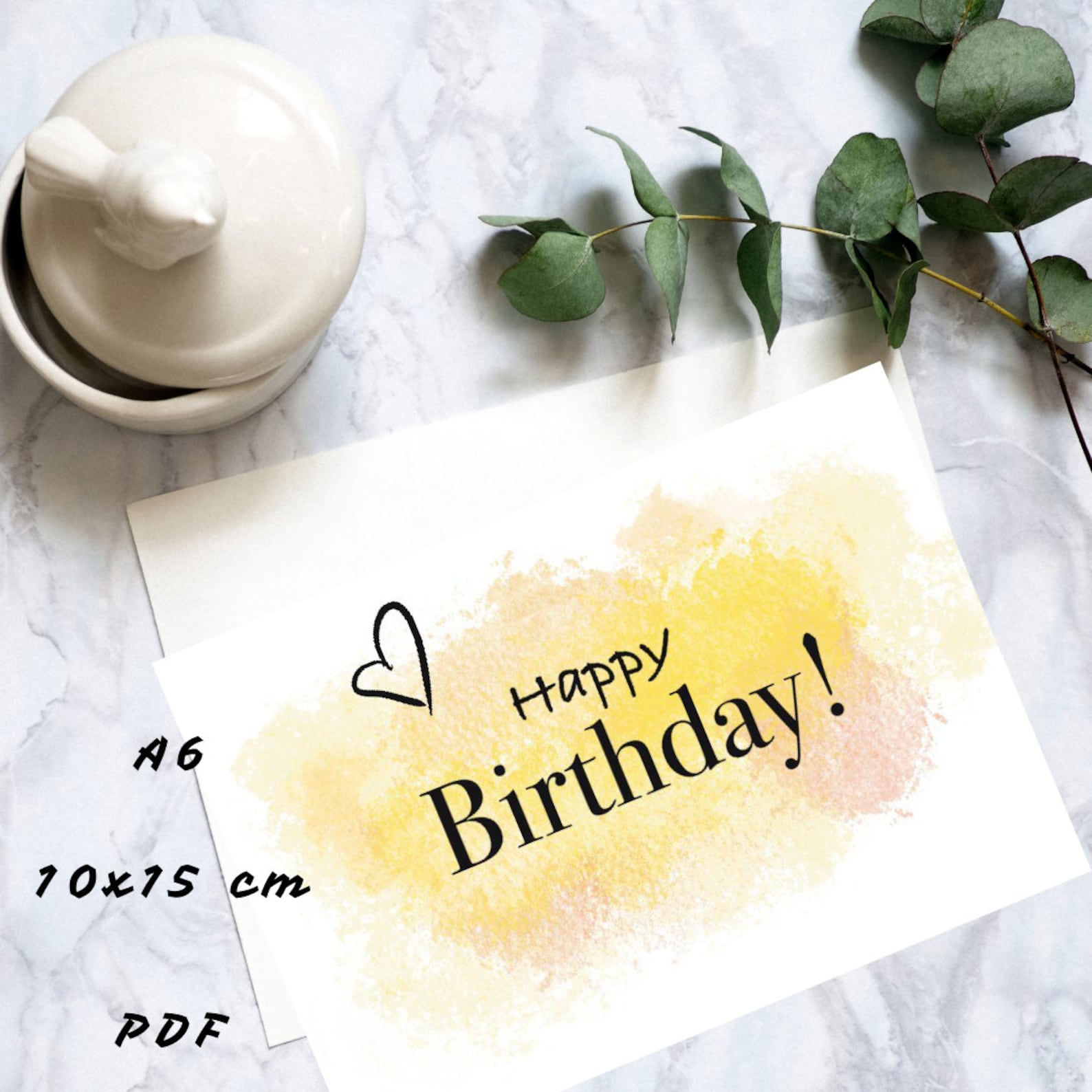 Printable Birthday Card, Happy Birthday Card, Digital Birthday Card ...