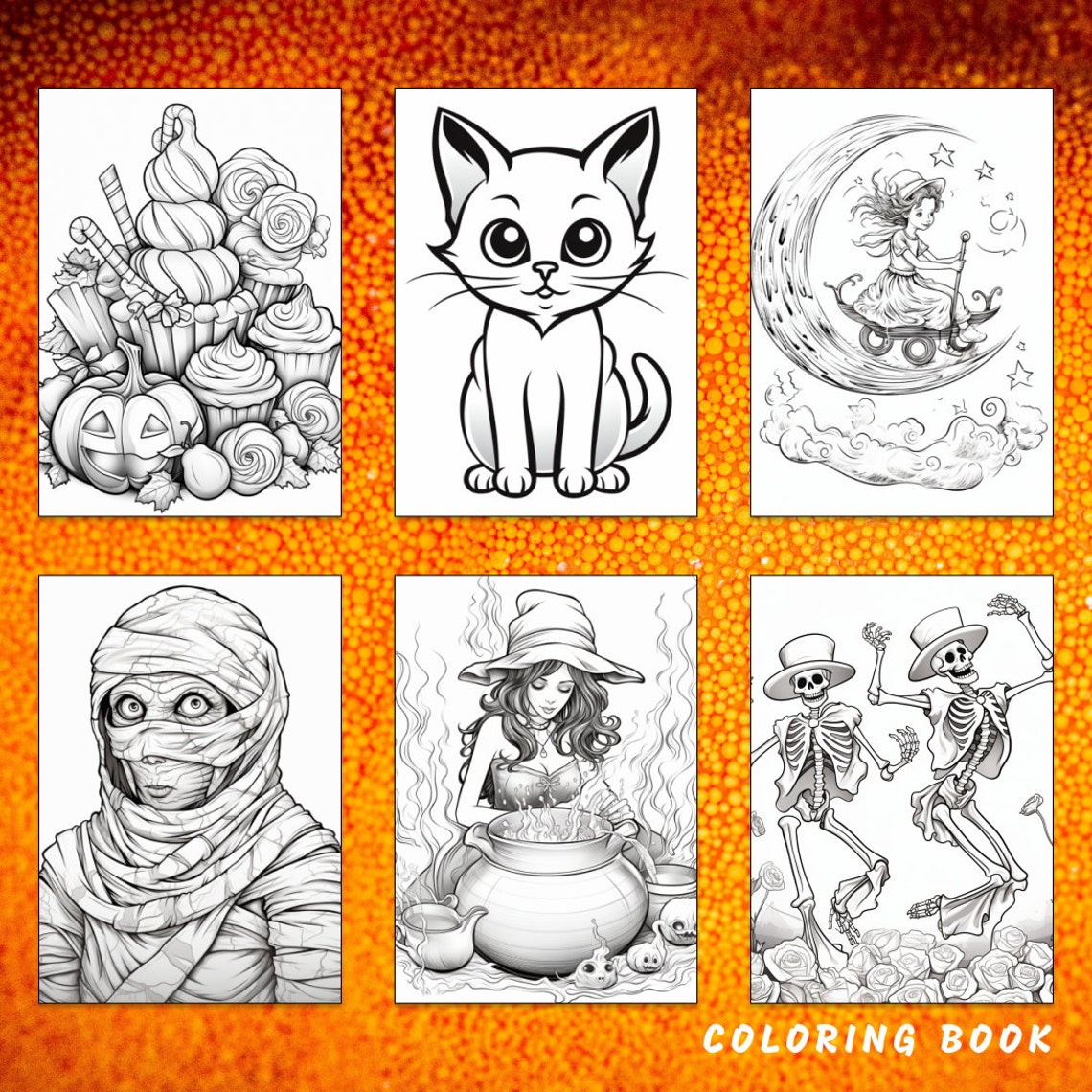 25 Halloween Coloring Page, Autumn Coloring, Magic Coloring Book ...