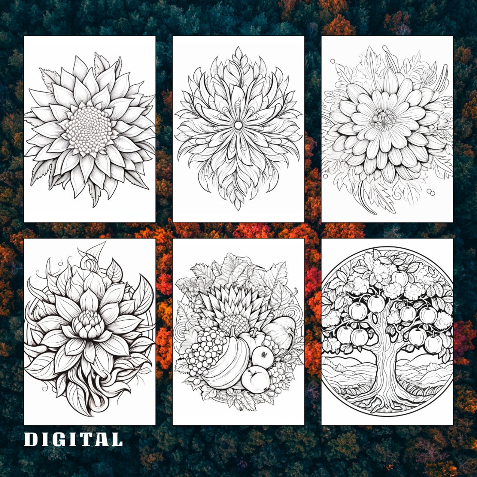34 Autumn Mandala Coloring Page, Autumn Coloring, Coloring Book, Adults ...
