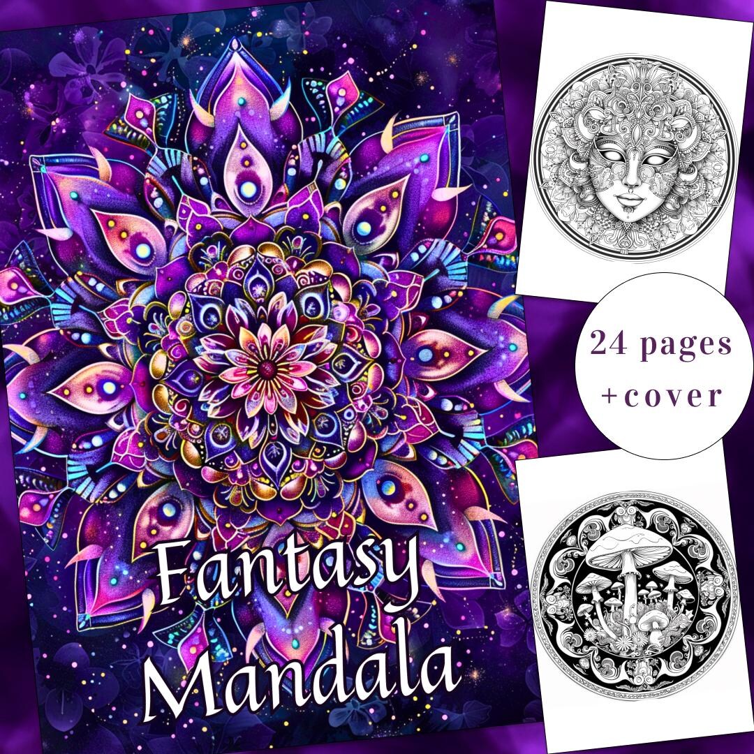 24 Fantasy Mandala Coloring Page, Fantasy Coloring, Mandala Coloring ...