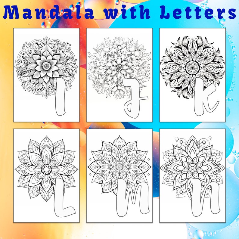 26 Mandala With Letters Coloring Page, Mandala Coloring Book, Letters ...