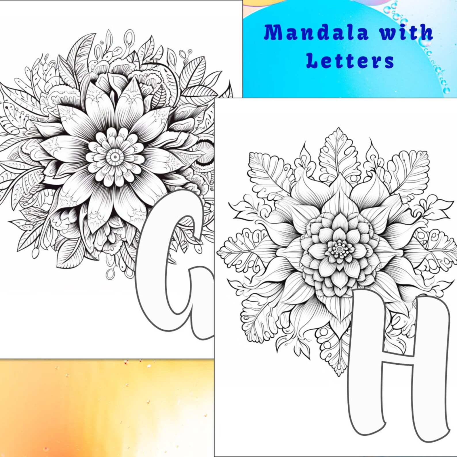 26 Mandala With Letters Coloring Page, Mandala Coloring Book, Letters ...