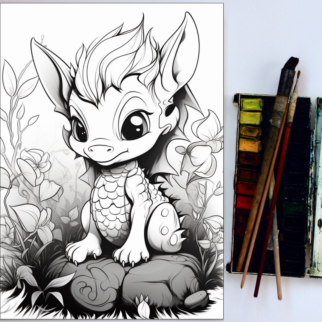 30 Blooming Dragon Coloring Page, Cute Dragon Coloring, Flower Coloring ...