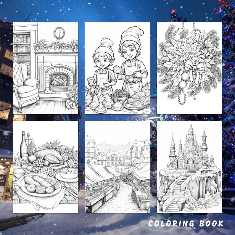 24 Winter Village Coloring Page, Fantasy Coloring, Winter Coloring ...