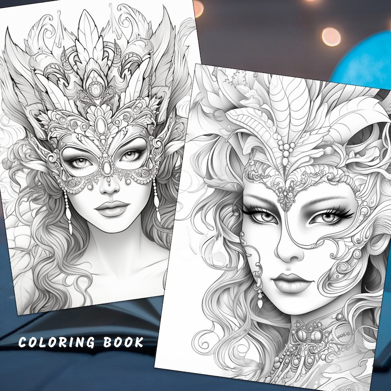 32 Lady Coloring Page, Lady Coloring Book, Magical Masquerade Lady ...