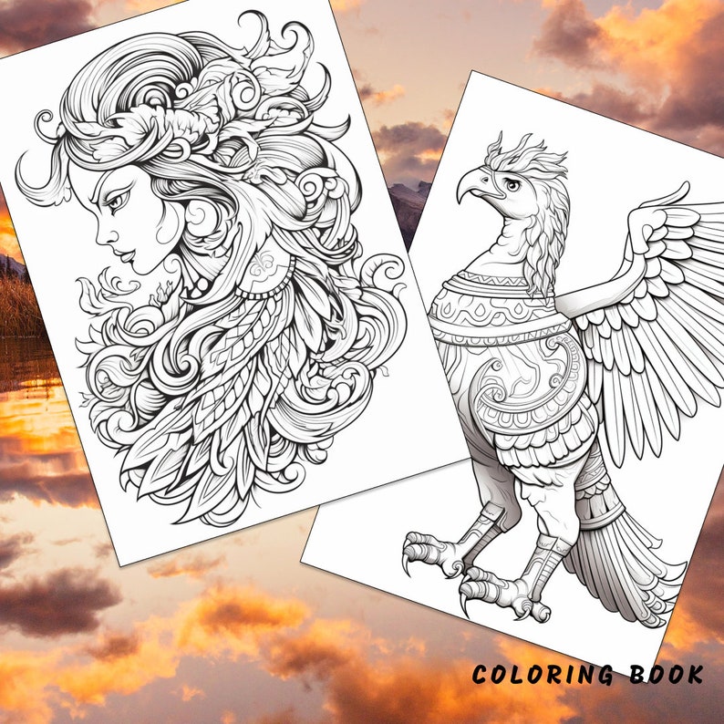 Birds Coloring Page, Birds Coloring Book, Coloring Book, Adults + Kids ...