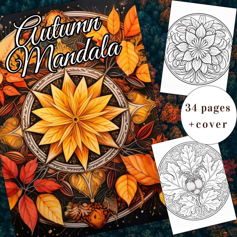 34 Autumn Mandala Coloring Page, Autumn Coloring, Coloring Book, Adults ...