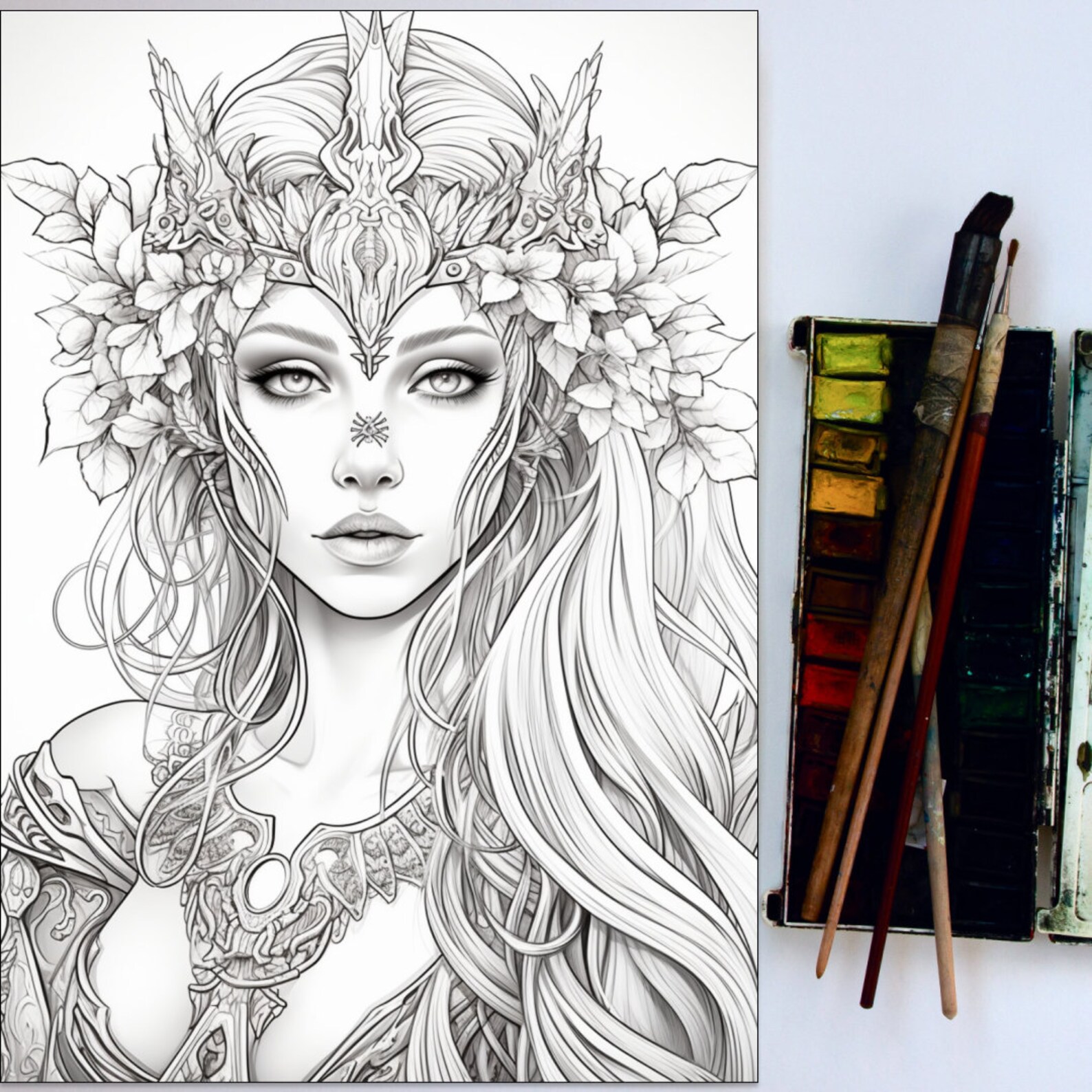 32 Lady Coloring Page, Lady Coloring Book, Fantasy Lady Coloring Book ...