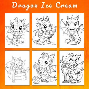 28 Dragon Ice Cream Coloring Page, Cute Dragon Coloring, Sweets ...