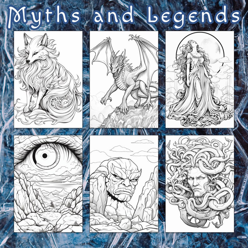 Myths and Legends Coloring Book, Fantasy Creatures (printable PDF) - Etsy