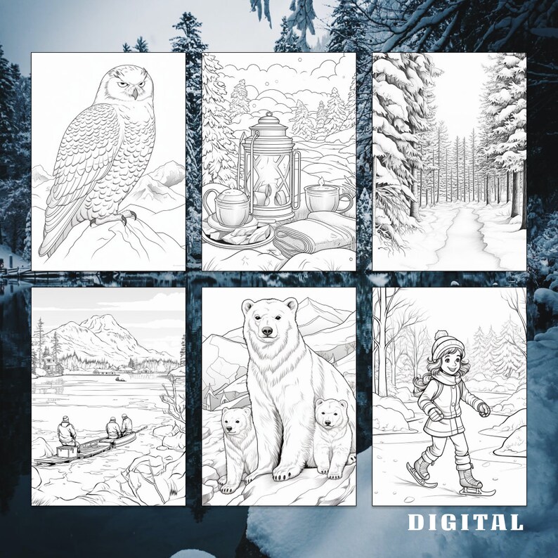 28 Winter Wonderland Coloring Page, Fantasy Coloring, Winter Coloring ...