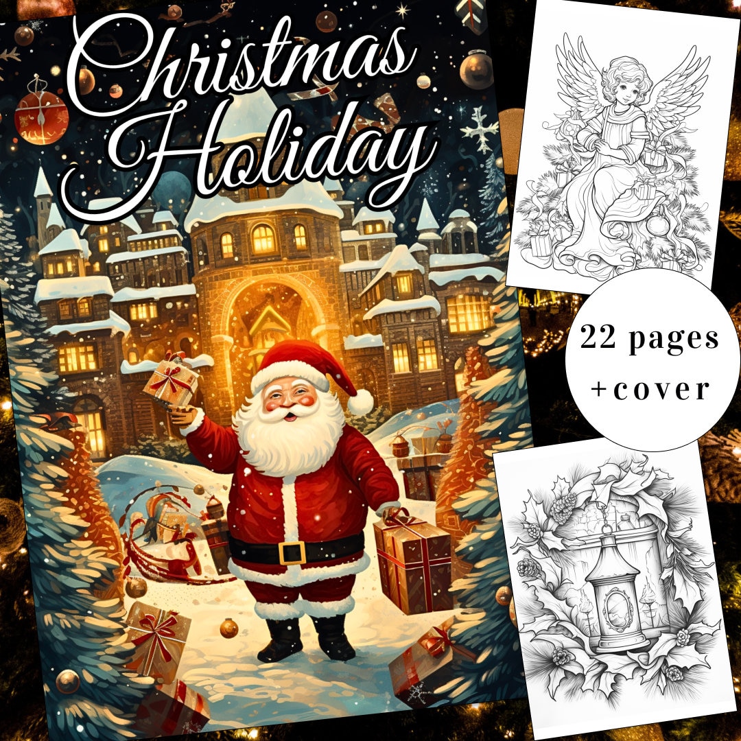 22 Christmas Holiday Coloring Page, Fantasy Coloring, New Year Coloring ...