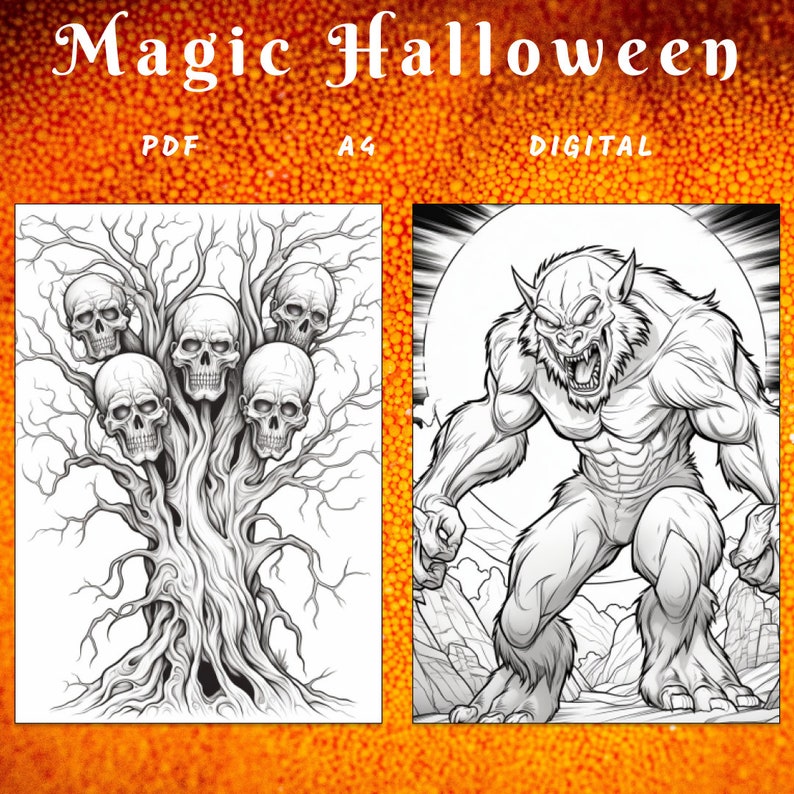 25 Halloween Coloring Page, Autumn Coloring, Magic Coloring Book ...