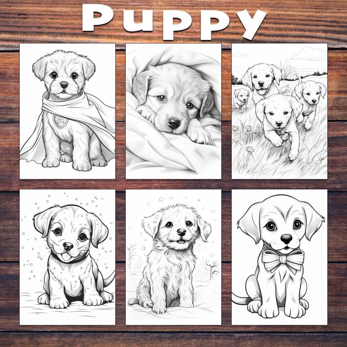 27 Puppy Coloring Page, Dogs Coloring Book, Cute Dog Coloring Book ...