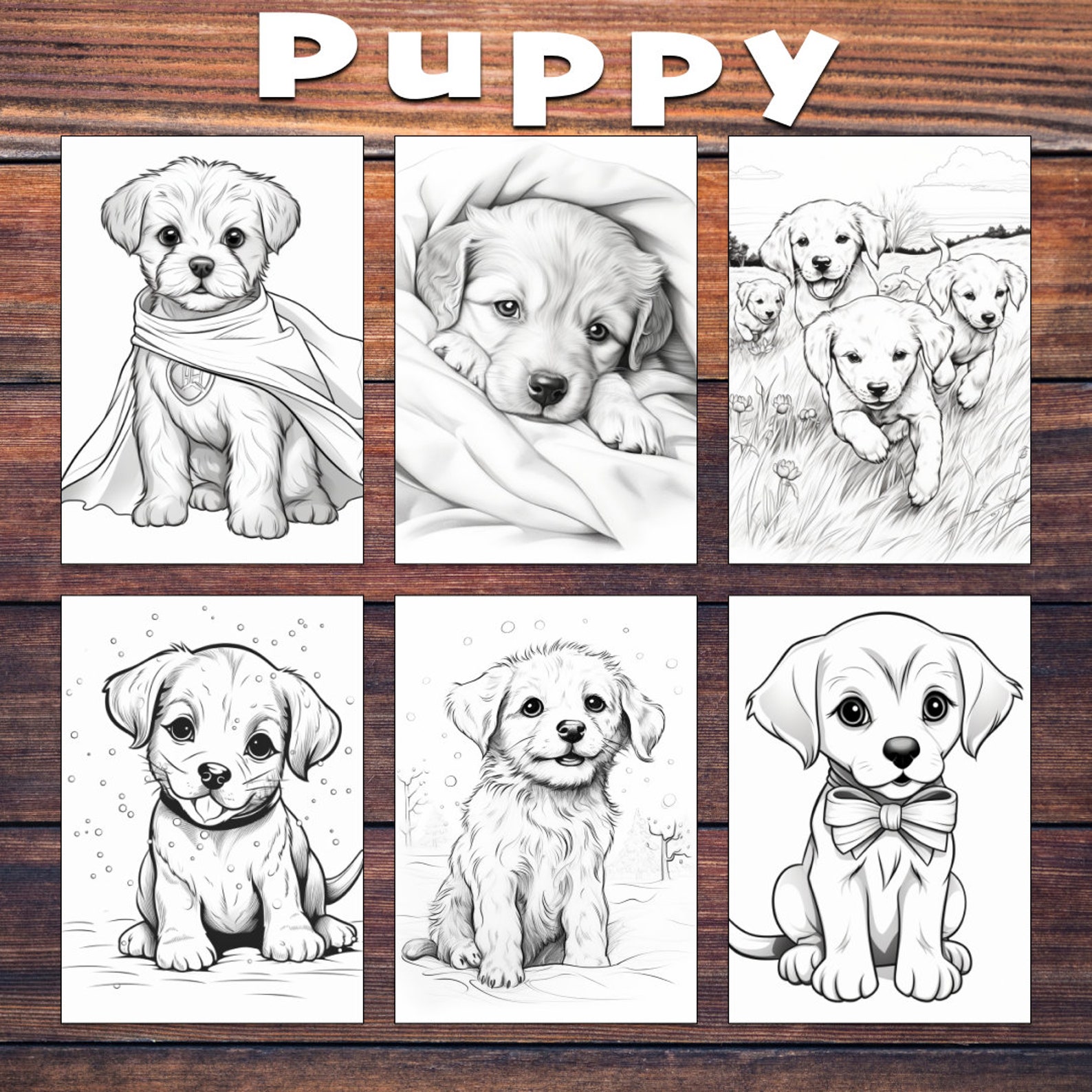 27 Puppy Coloring Page, Dogs Coloring Book, Cute Dog Coloring Book ...