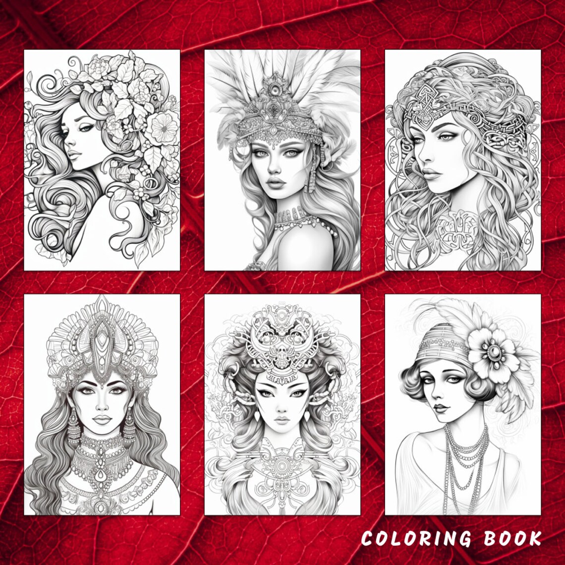 34 Fashion Lady Coloring Page, Lady Coloring Book, Headpieces Lady ...