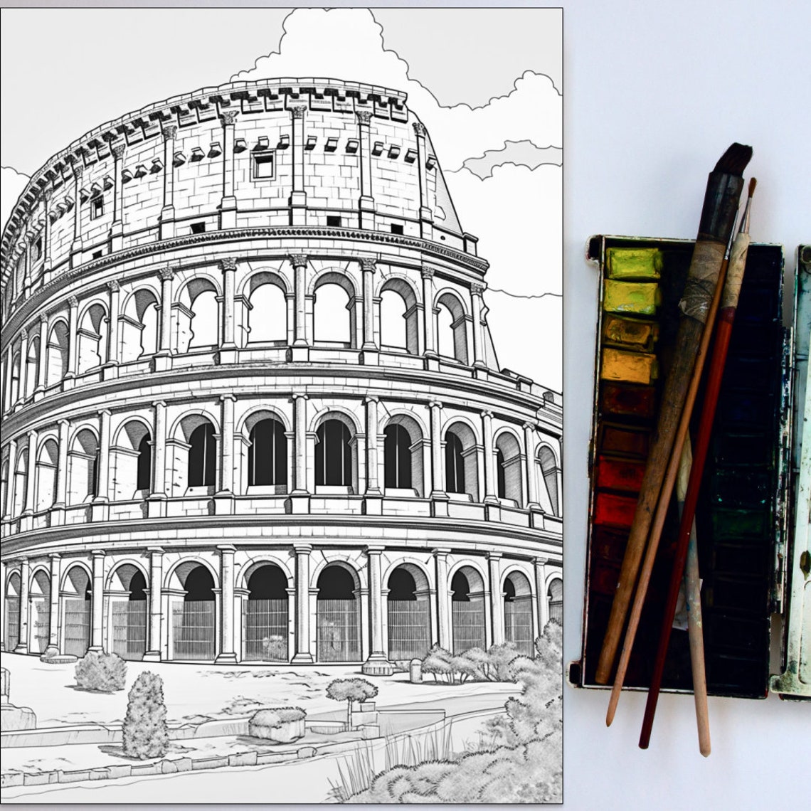 26 Italy Coloring Page Italy Architecture Coloring Italian - Etsy