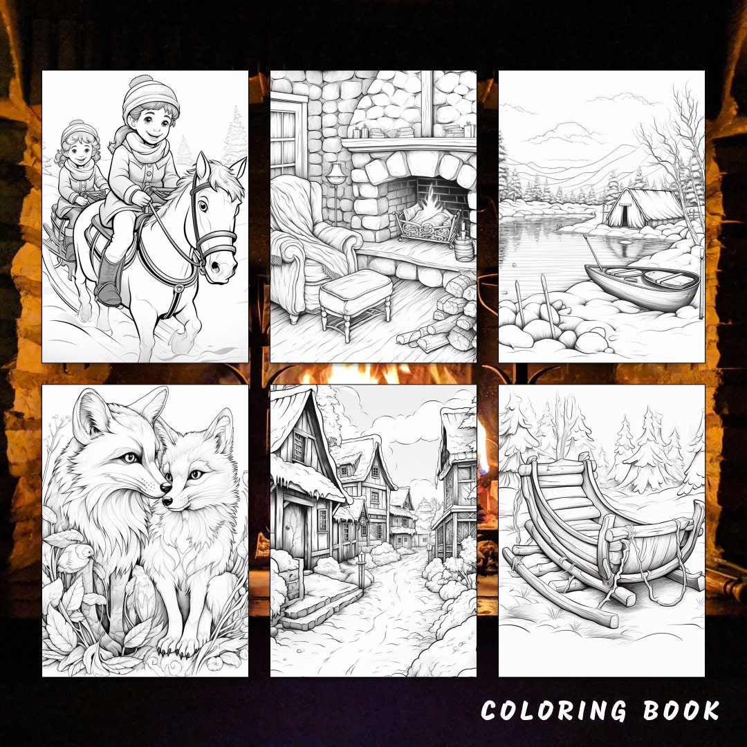 25 Cozy Winter Coloring Page, Fantasy Coloring, Winter Coloring Book ...