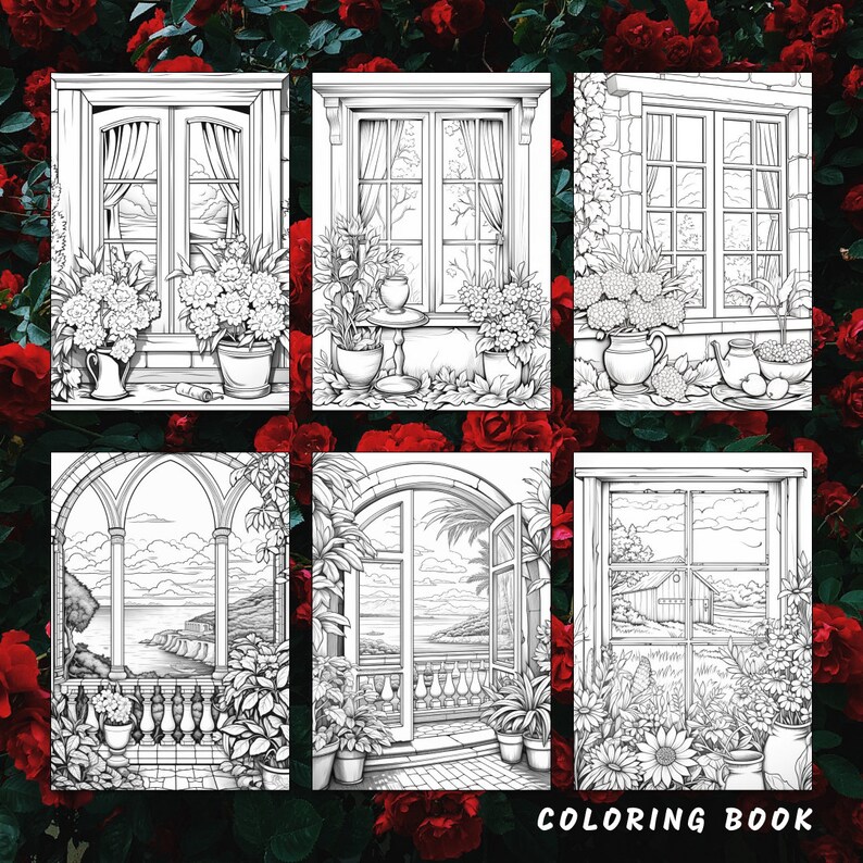 34 Window Beauty Coloring Page, Beauty Coloring Book, House Coloring ...