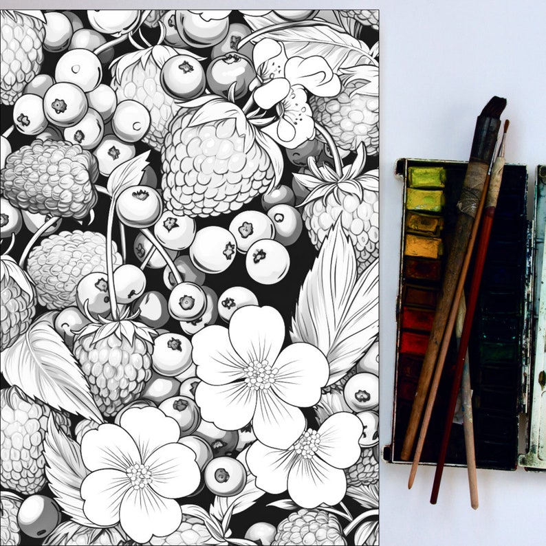 25 Fruit Pattern Coloring Page, Fruits Coloring Book, Pattern Coloring ...