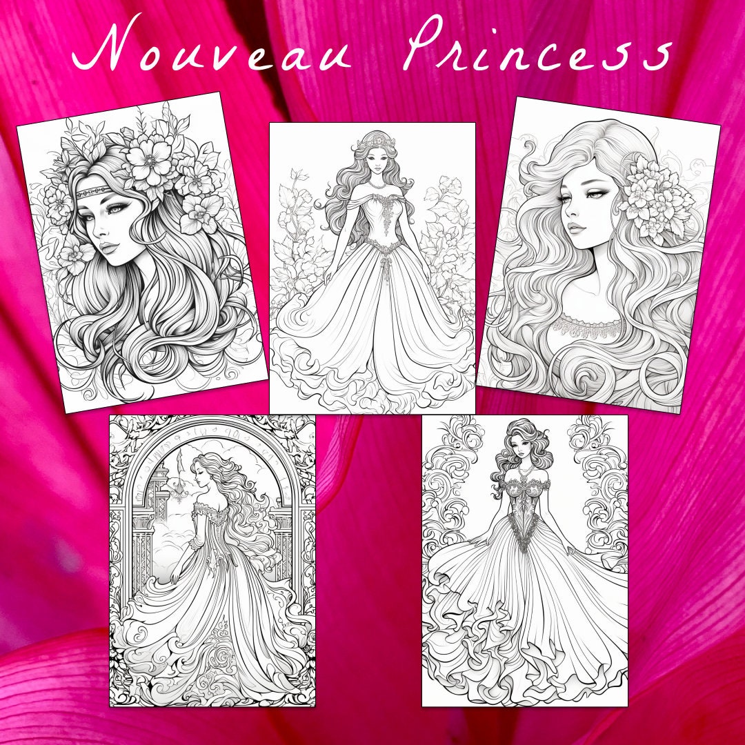 30 Princess Coloring Page, Princess Coloring Book, Fantasy Coloring ...