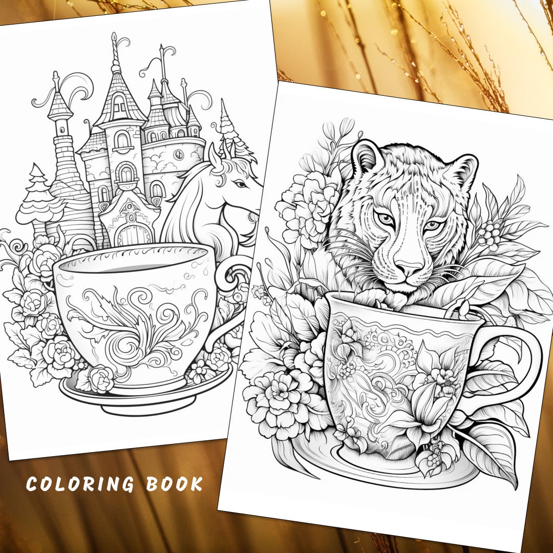 25 Fantasy Cup Coloring Page, Fantasy Coloring, Magic Coloring, Adults ...