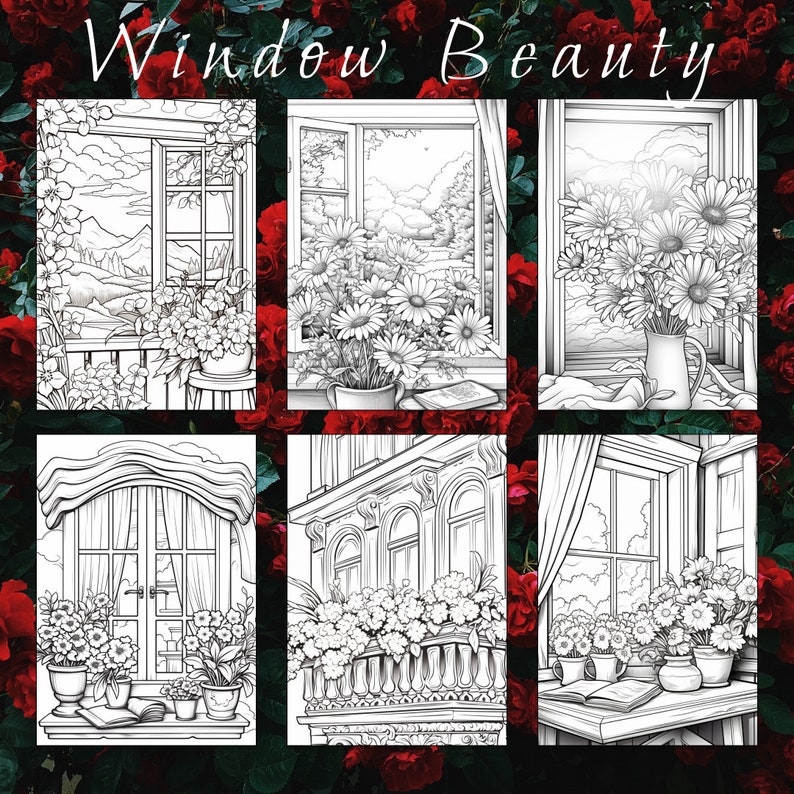 34 Window Beauty Coloring Page, Beauty Coloring Book, House Coloring ...