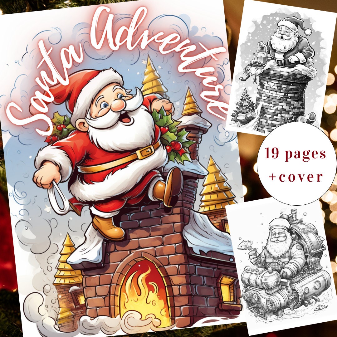 19 Santa Claus Coloring Page, Fantasy Coloring, Winter Coloring, Adults ...