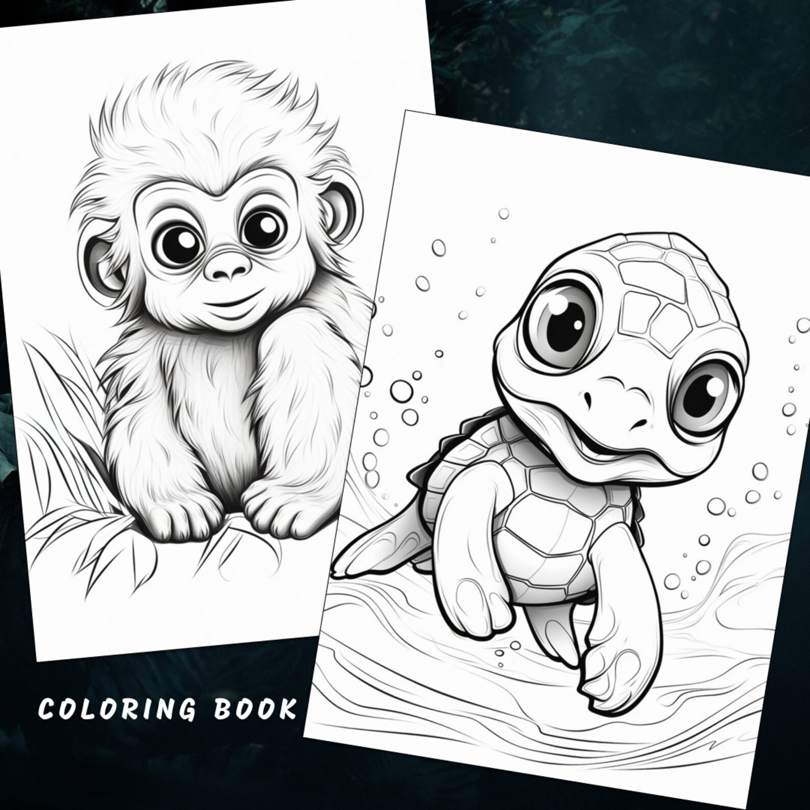 26 Wild Animal Coloring Page, Cute Animal Coloring Book, Animal ...