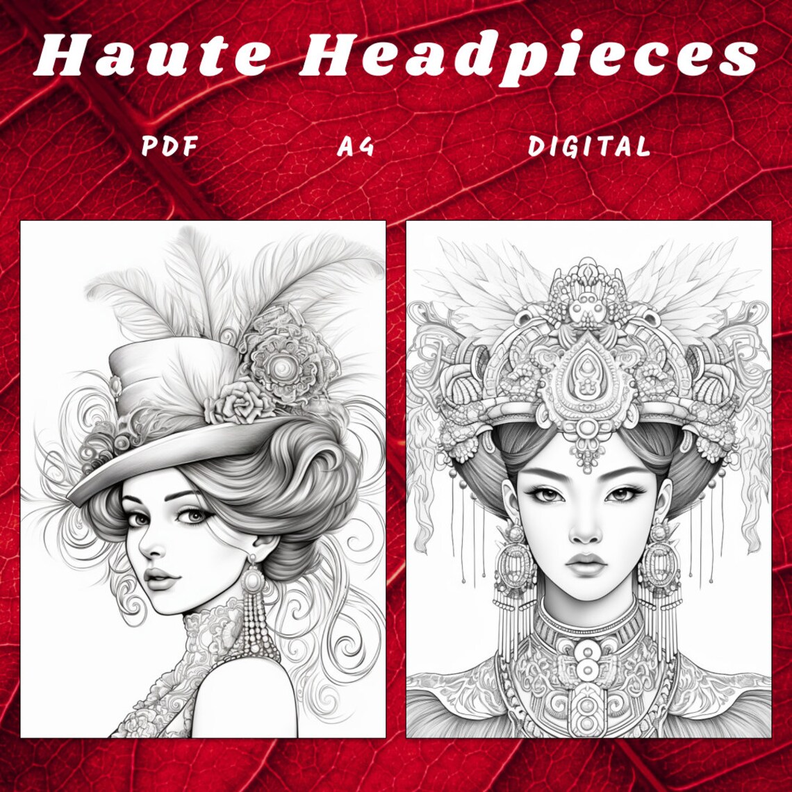 34 Fashion Lady Coloring Page, Lady Coloring Book, Headpieces Lady ...