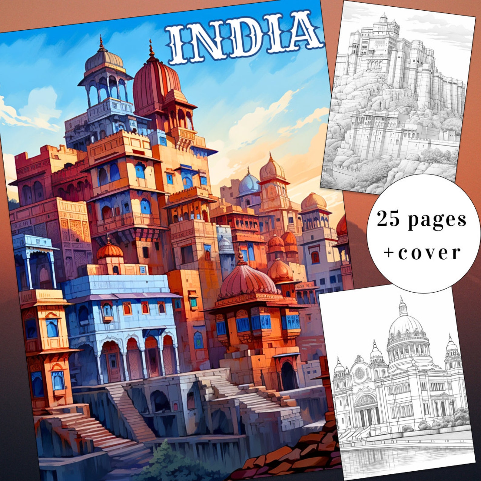 25 India Coloring Page, India Architecture Coloring, Indian Scenes ...