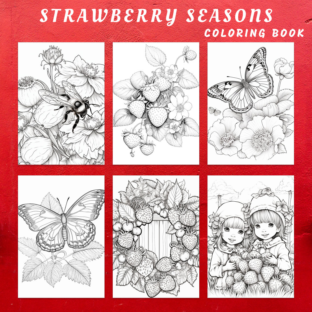 Strawberry Coloring Page, Strawberry Coloring Book, Berries, Coloring ...