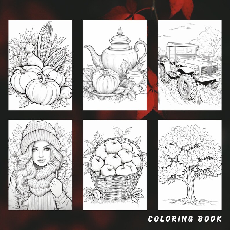 28 Autumn Coloring Page, Autumn Coloring, Autumn Coloring Book, Adults ...