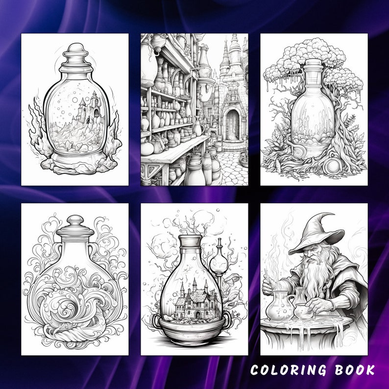 32 Fantasy Potion Coloring Page, Fantasy Coloring, Poison Coloring Book ...