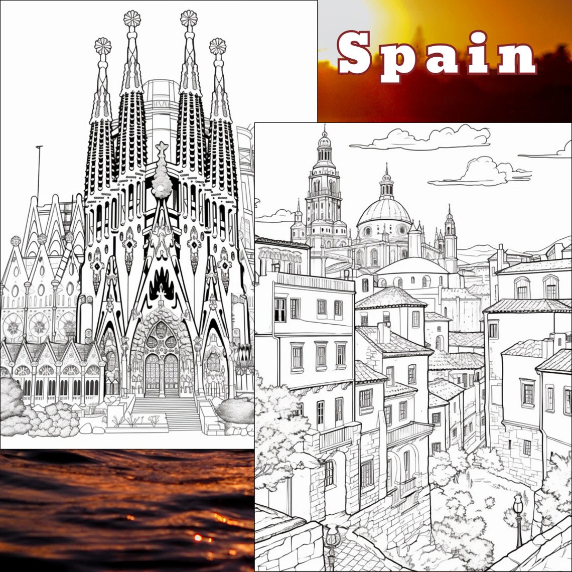 27 Spain Coloring Page, Spain Architecture Coloring, Spanish Scenes ...