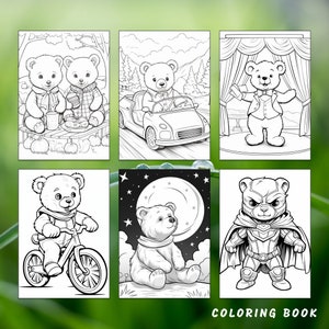 21 Bear Adventure Coloring Page, Cute Bear Coloring Book, Coloring Book ...