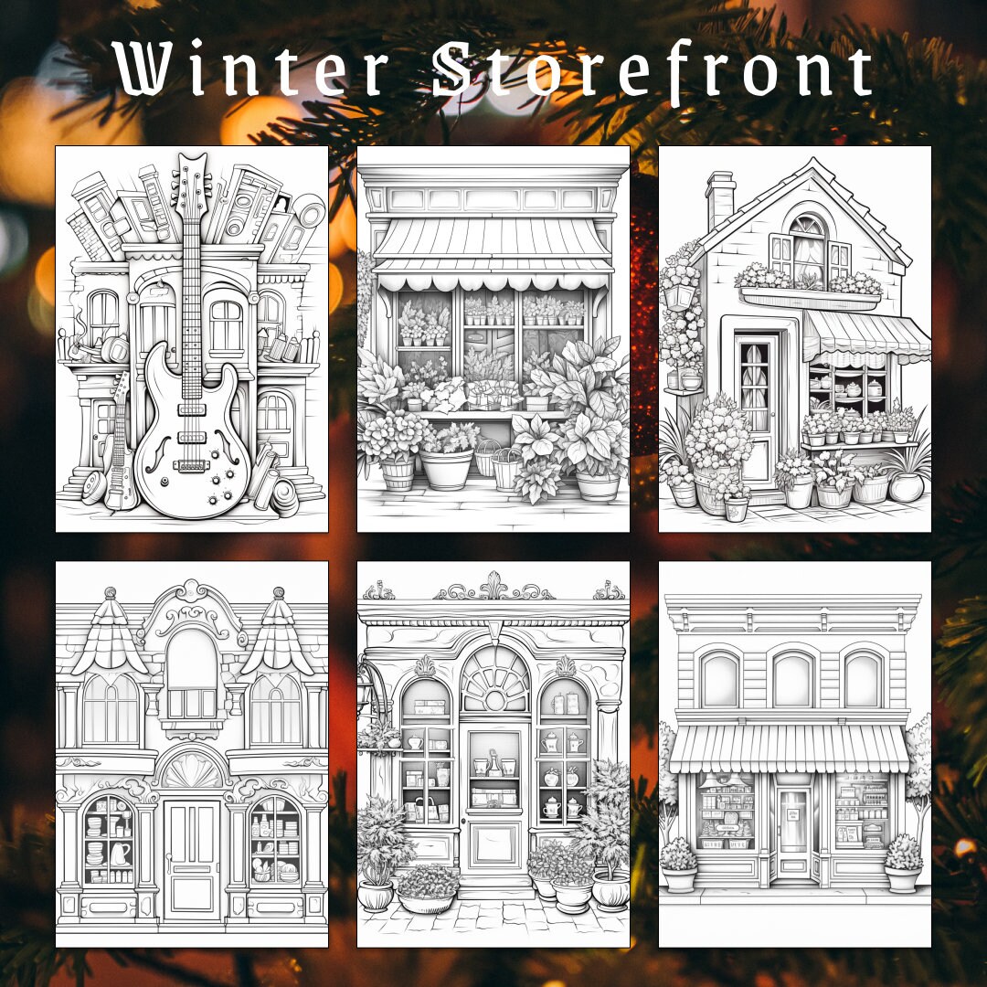 38 Winter Storefront Coloring Page, Fantasy Coloring, Winter Coloring ...