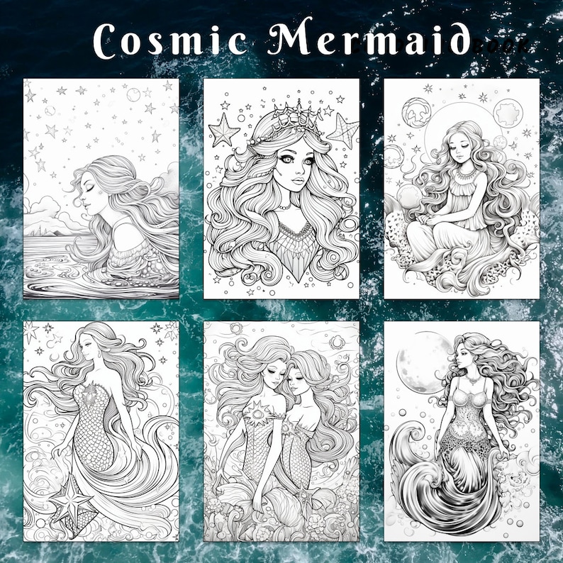 20 Mermaid Coloring Page, Mermaid Coloring Book, Coloring Book, Adults ...
