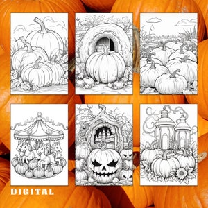32 Autumn Pumpkins Magic Coloring Page, Autumn Coloring, Halloween ...
