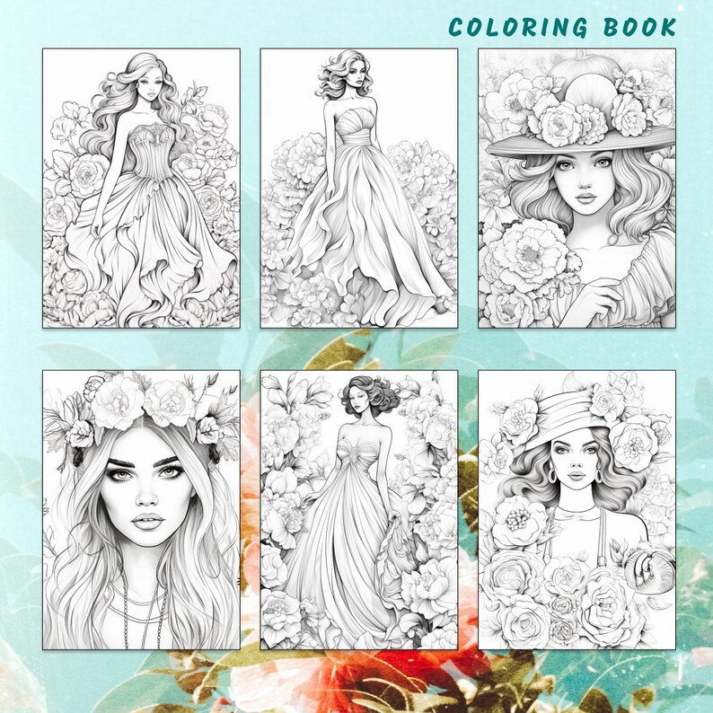 30 Fashion Lady Coloring Page, Lady Coloring Book, Flower Lady Coloring ...