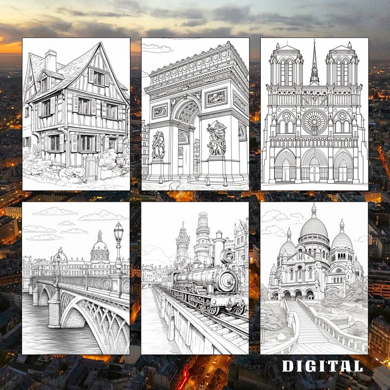 35 France Coloring Page, France Architecture Coloring, French Scenes ...
