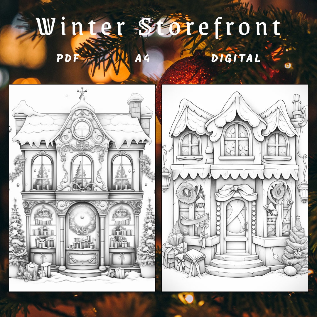 38 Winter Storefront Coloring Page, Fantasy Coloring, Winter Coloring ...